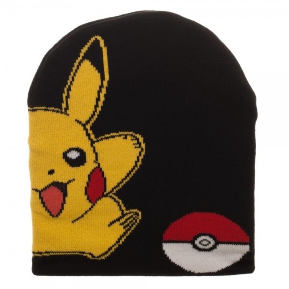 Bioworld | Accessories | Pokemon Pikachu Pokeball Slouch Beanie Hat Cap ...